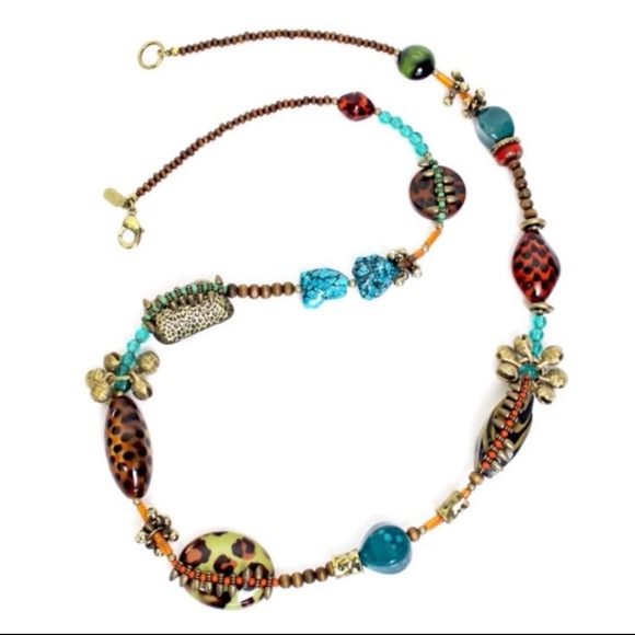 Treska | Jewelry | Treska Long Beaded Necklace Animal Print Multi ...